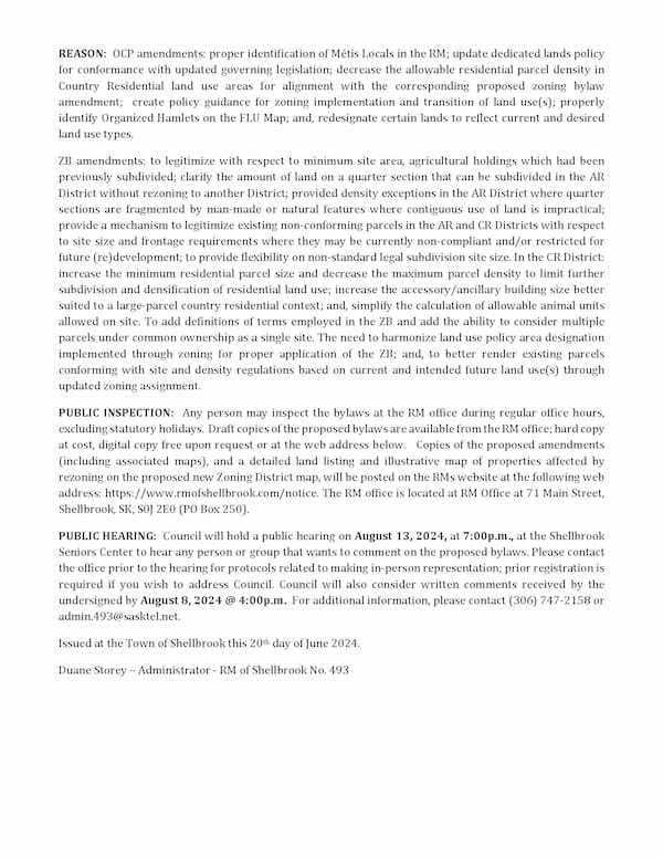 Rural Municipality of Shellbrook #493 - R.M. of Shellbrook